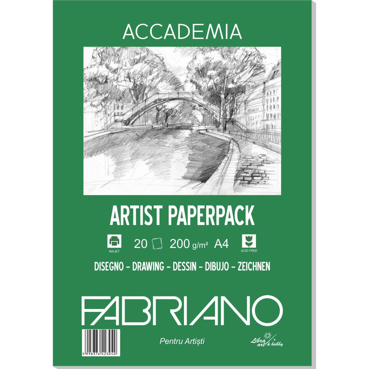 Carton A4 Accademia 200 g/mp set 20 coli - Libra